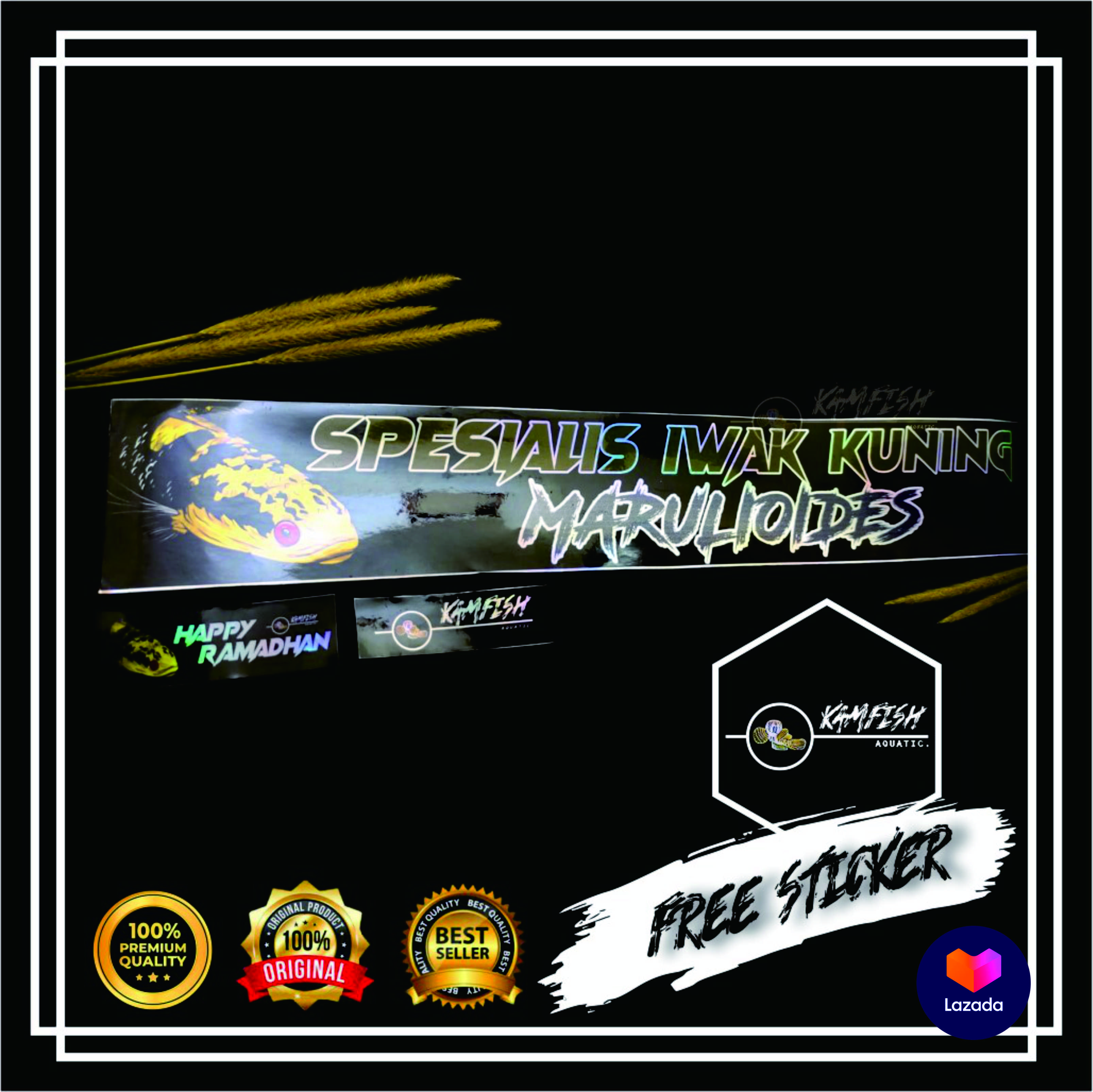 STIKER AQUARIUM CHANNA PREDATOR /STIKER AQUARIUM IKAN GALAK | Lazada ...