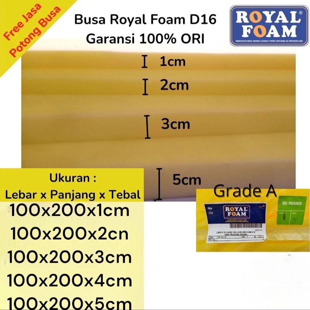 Busa lembaran meteran Royal Foam Tambahan kasur ukuran 100x200 tebal ...