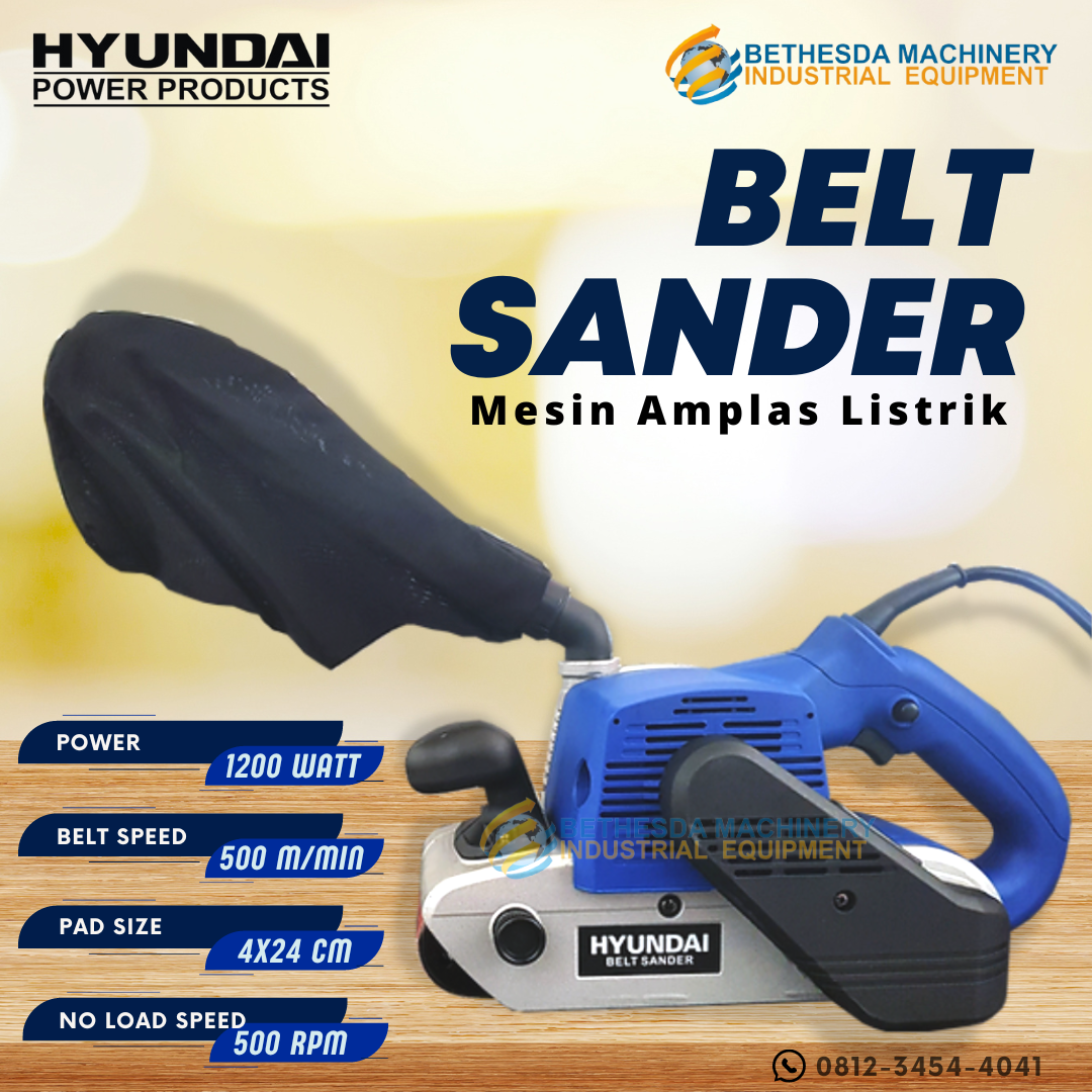 Mesin Amplas Belt Sander HDBS 610 / Sander Amplas Sabuk Tank HYUNDAI ...