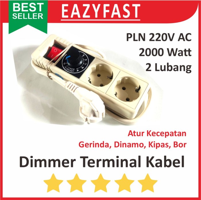 Terminal Dimmer 220V AC PLN 2000 W Watt Potensio Speed PWM Dimer 2000W ...