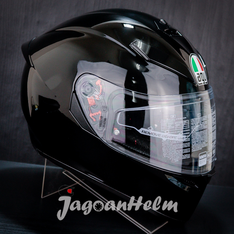 AGV HELM K3 SV SOLID | BLACK GLOSSY | K3SV DOUBLE VISOR | Lazada Indonesia