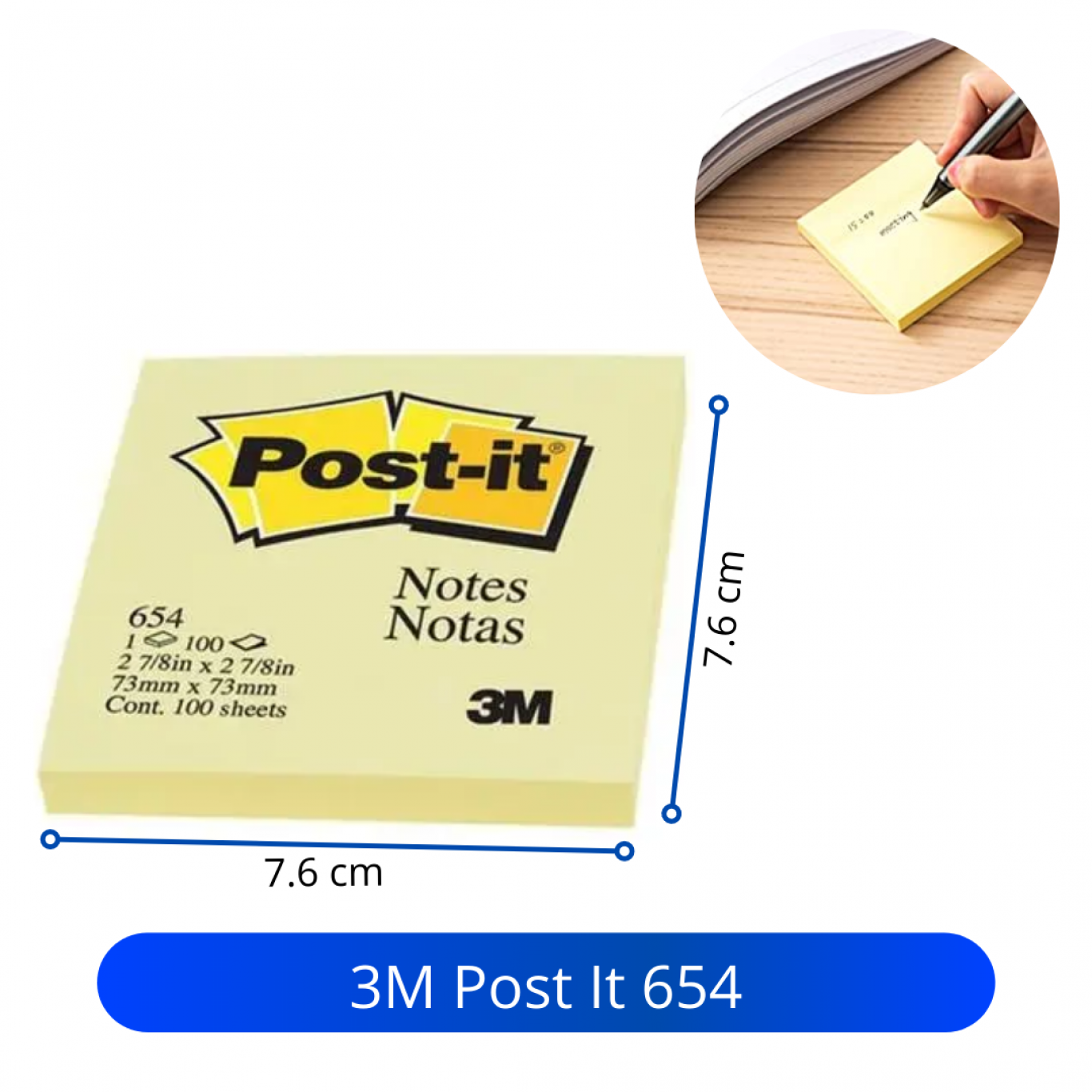 Post It 3M 654 Stick Note 73 x 73mm Isi 100 Lembar | Lazada Indonesia