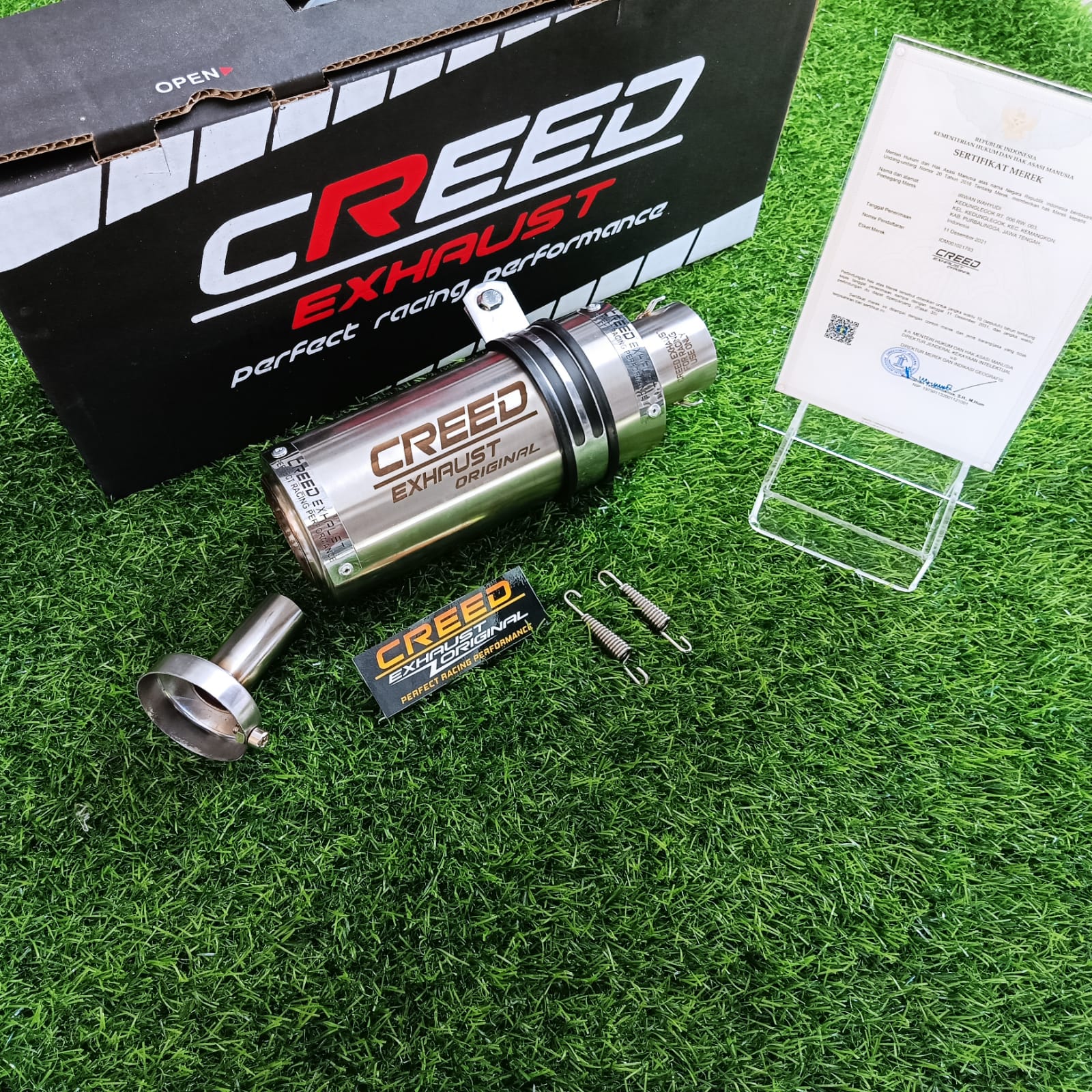 knalpot racing creed exhaust + db killer inlet 50-51mm asli full ...