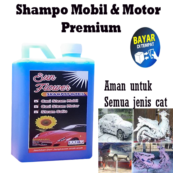 Shampo mobil dan motor sunflower blue nettto 1000 ml Bisa bayar ...