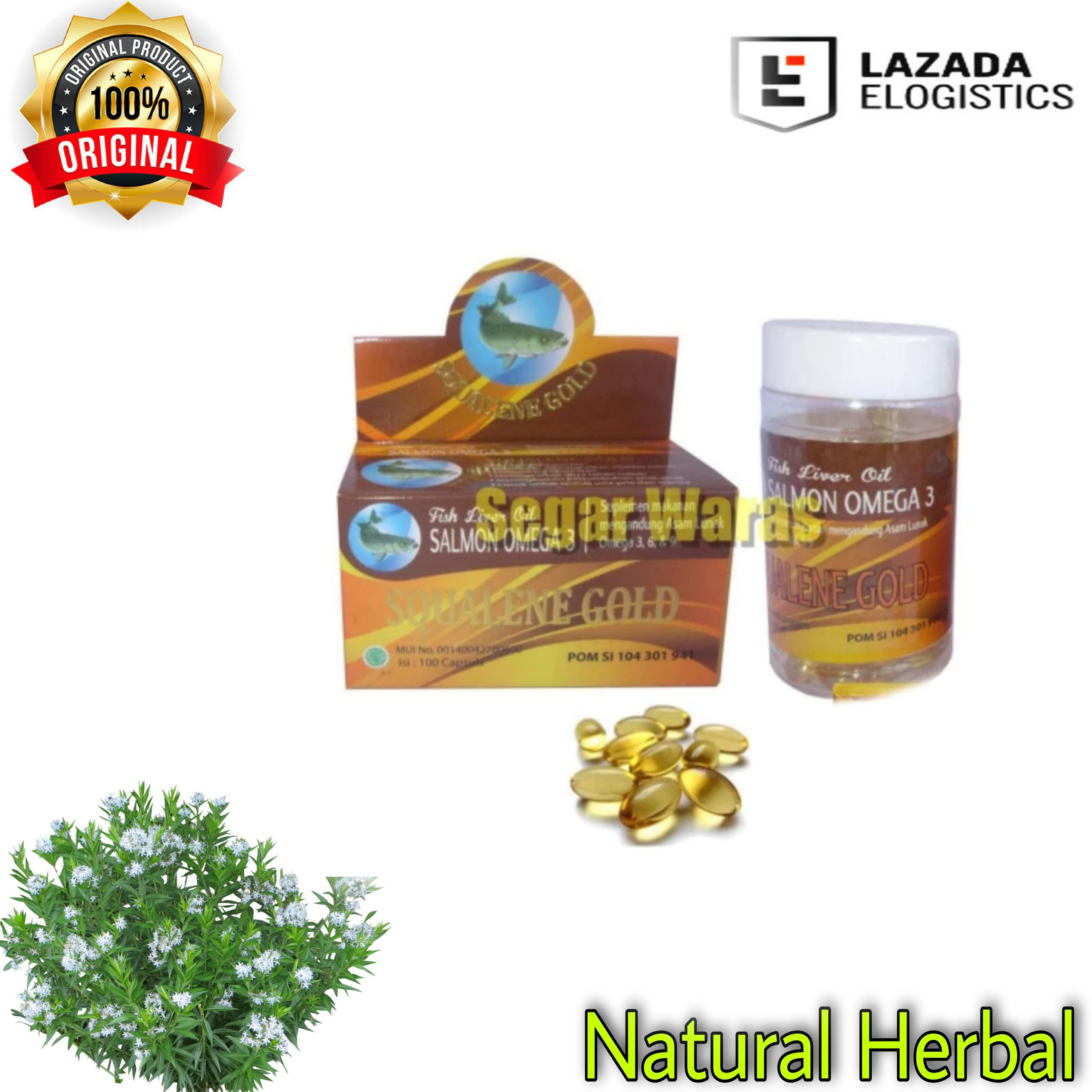 Obat Herbal SQUALENE GOLD OMEGA 3 | KAPSUL MINYAK IKAN SALMON | Lazada ...
