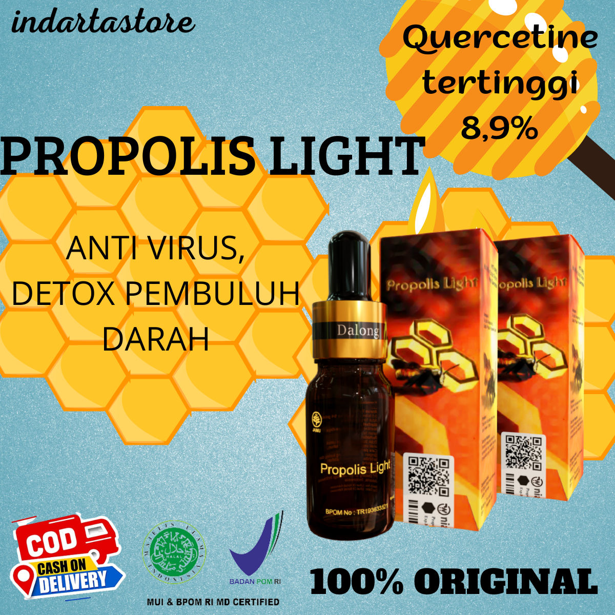 PROPOLIS LIGHT 2 BOTOL Herbal pembuluh darah,stroke,jantung. | Lazada ...