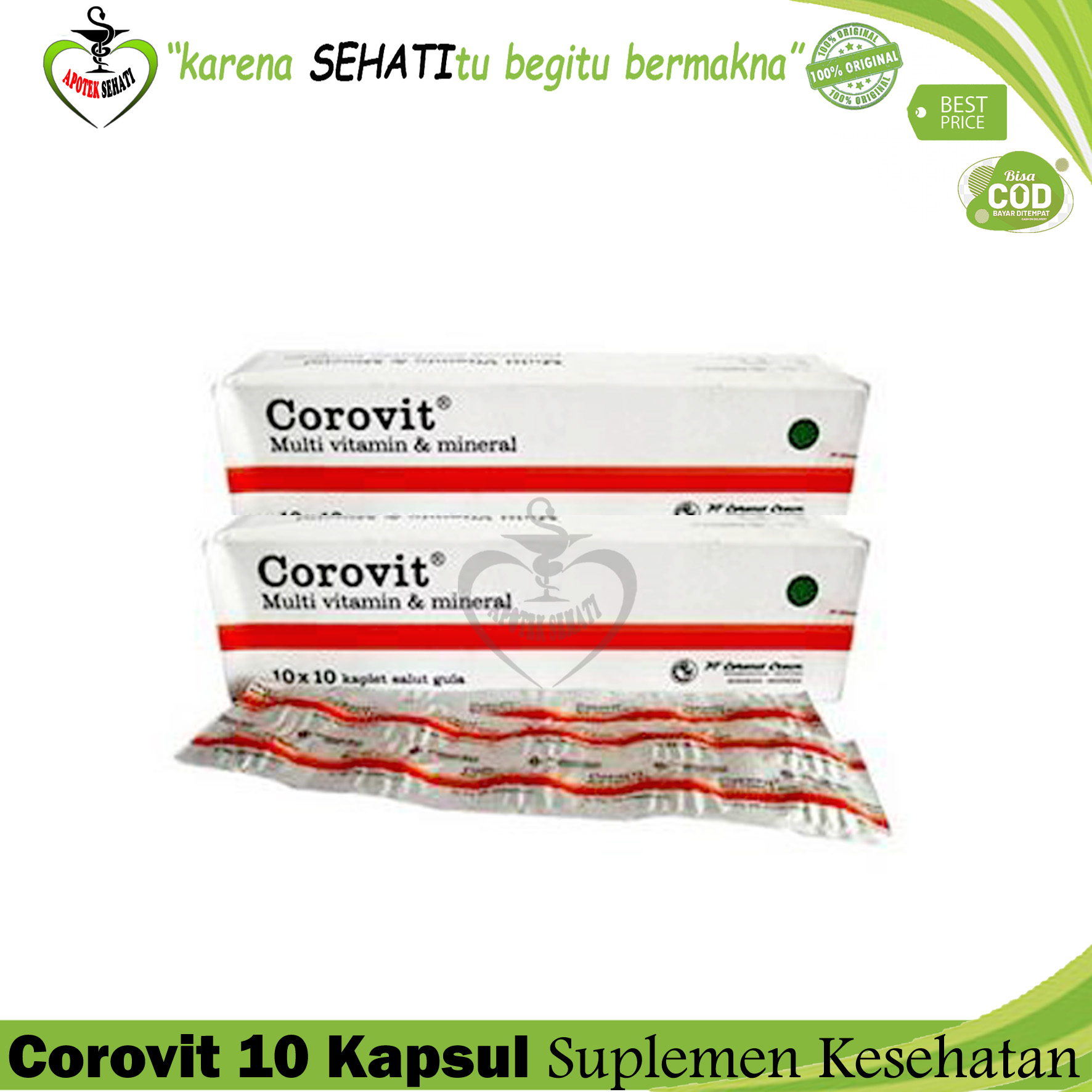 Corovit Tablet Suplemen Kesehatan Multivitamin Mineral Mencegah Anemia ...