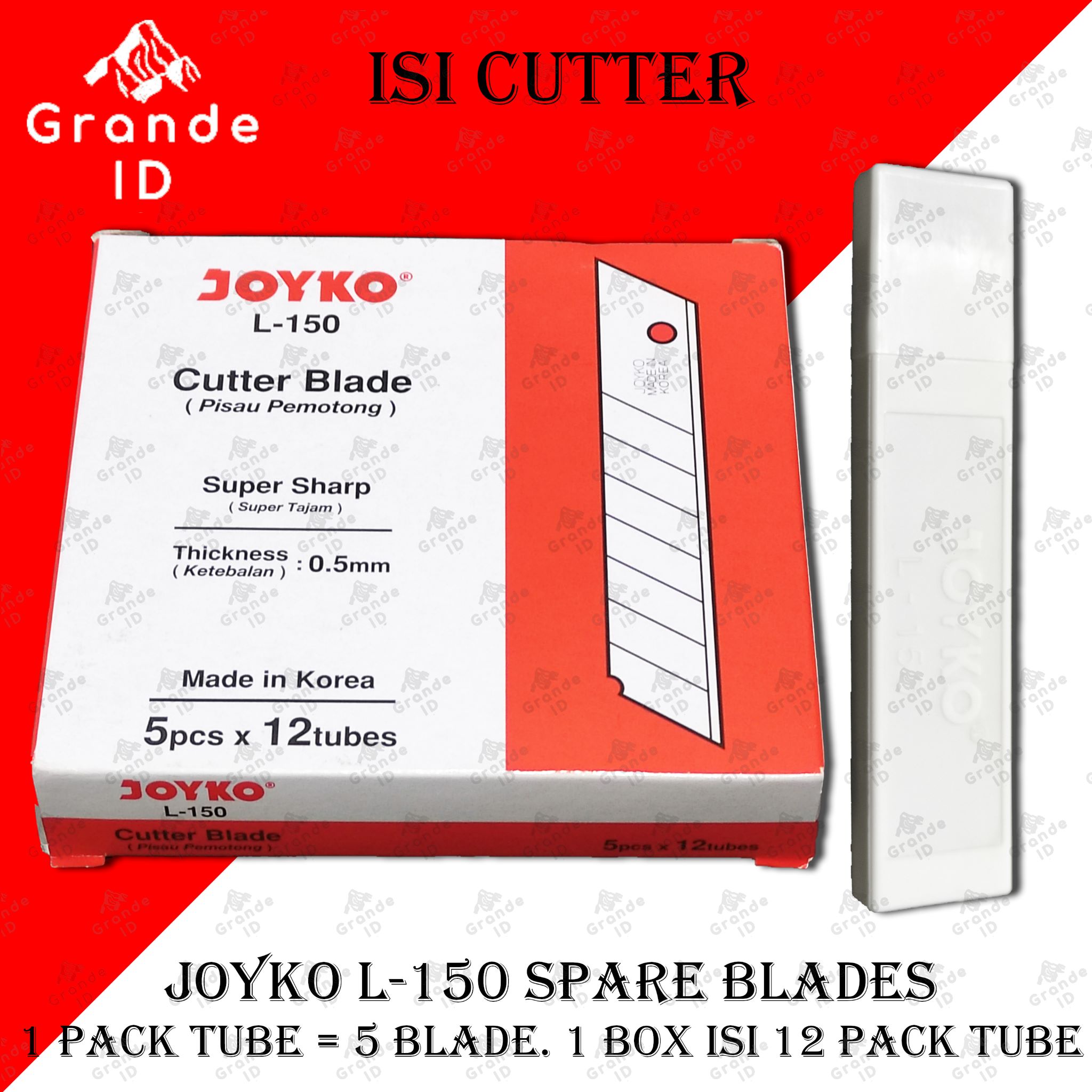 ISI CUTTER JOYKO L-150 REFILL CUTTER L-500 ISI 5 BLADE | Lazada Indonesia