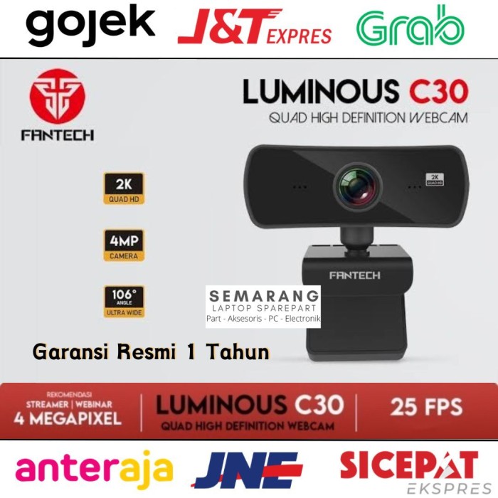 FANTECH C30 Webcam 2K 4Mp Quad HD 25Fps Wide Camera Laptop Pc External | Lazada Indonesia