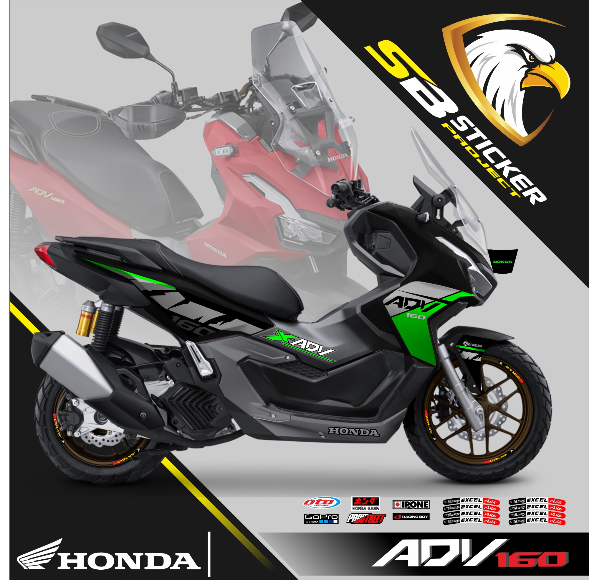 STRIPING ADV 160- STICKER STRIPING HOLOGRAM HONDA ADV 160 SB-005 ...