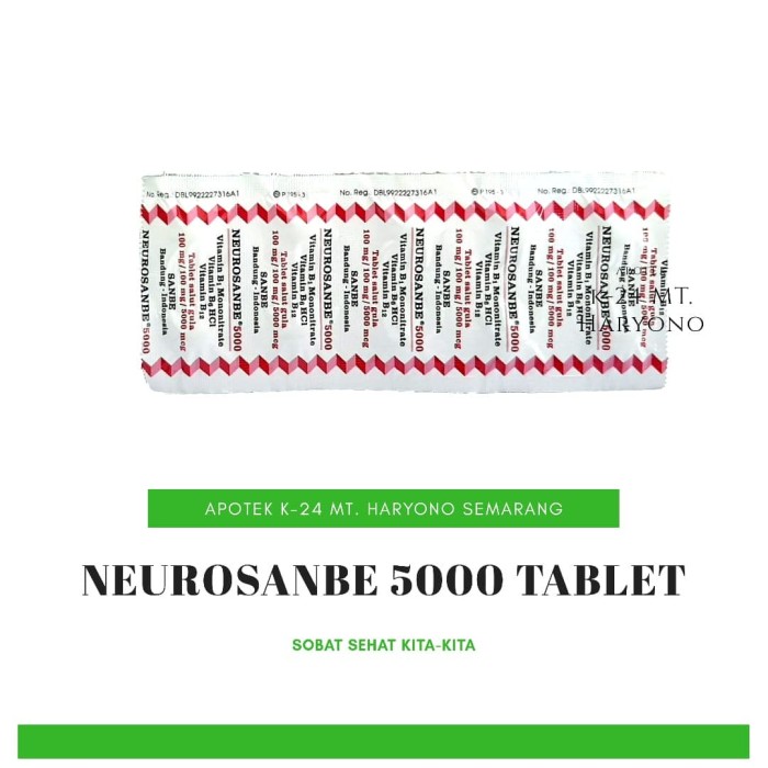Neurosanbe 10 Tablet - Vitamin B Kompleks Syaraf Neurotropik | Lazada ...