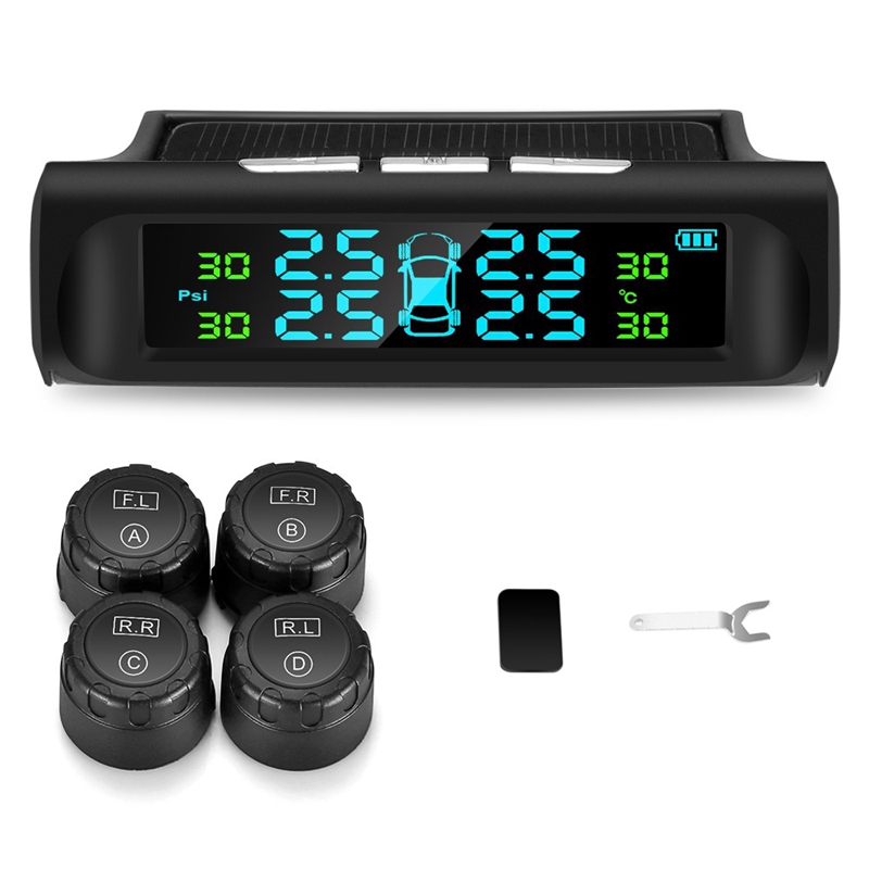 Solar Tpms Car Tire Pressure Alarm Monitoring System Automatic Alarm ...