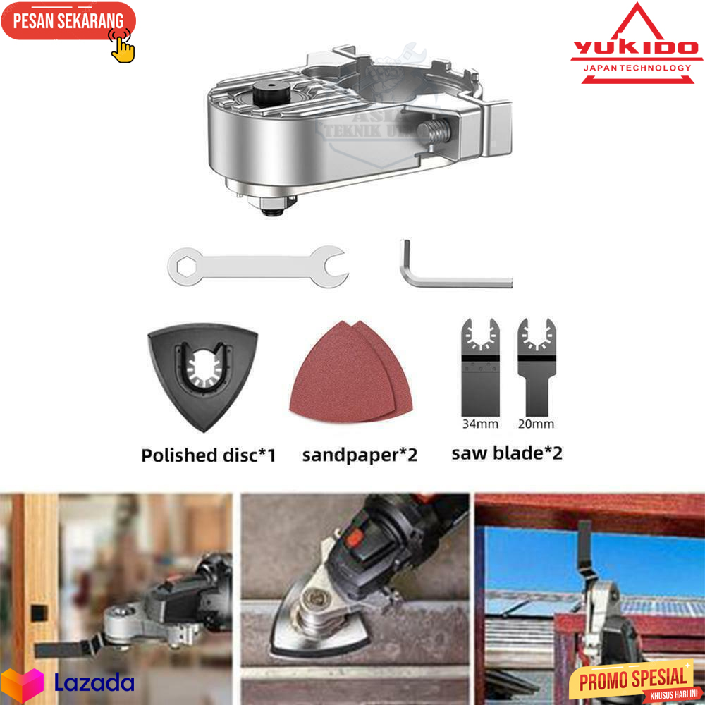 Adaptor Gerinda Pahat Angle Grinder Konverter Mesin Oskilasi Set Multiguna Oscilating | Lazada ...