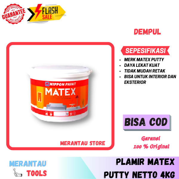 Plamir Matex Nippon 4Kg Dempul Putih Tembok Dinding Kualitas Terbaik ...