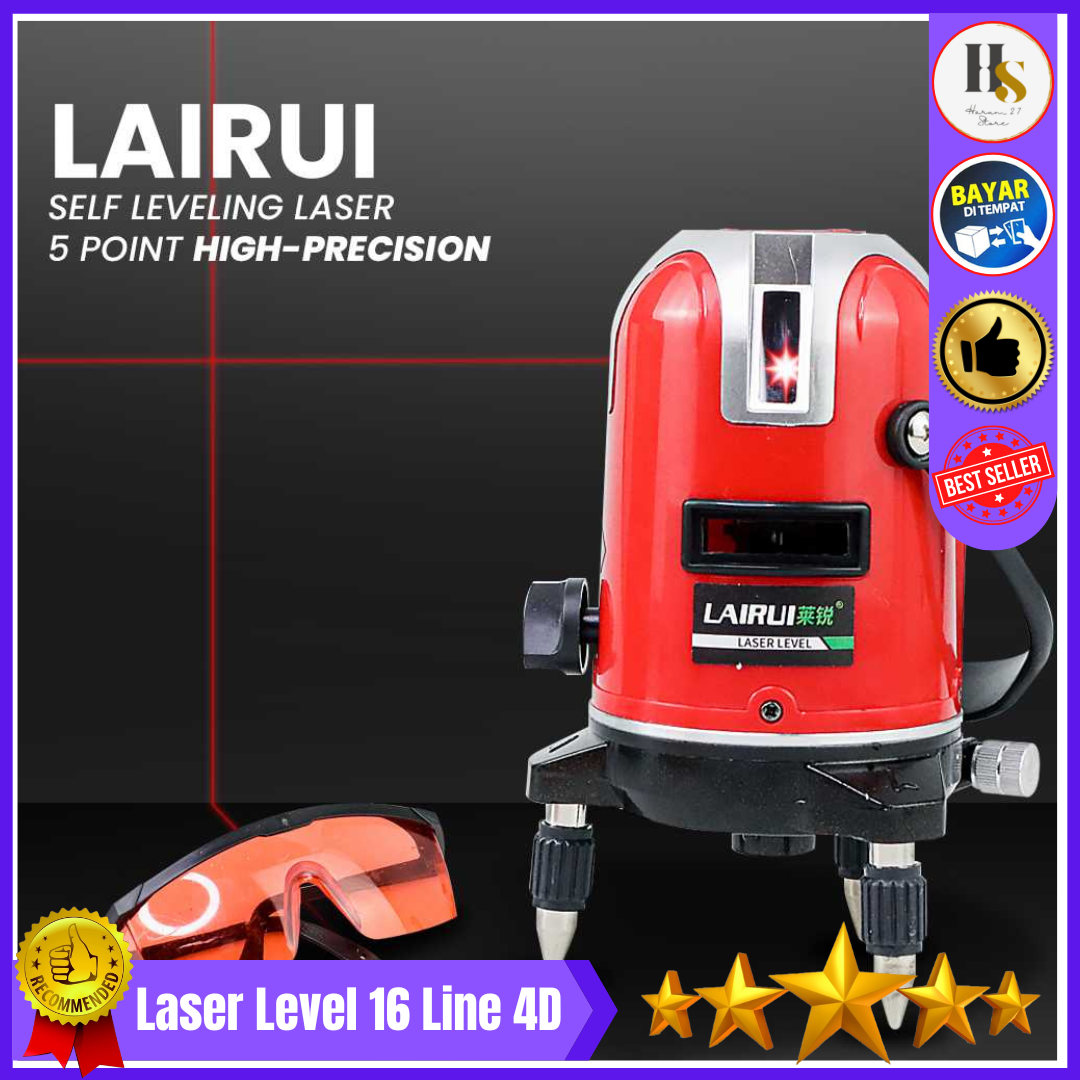 COD LAIRUI Self Leveling 5 Point Laser Pengukur Kemiringan / Alat ...