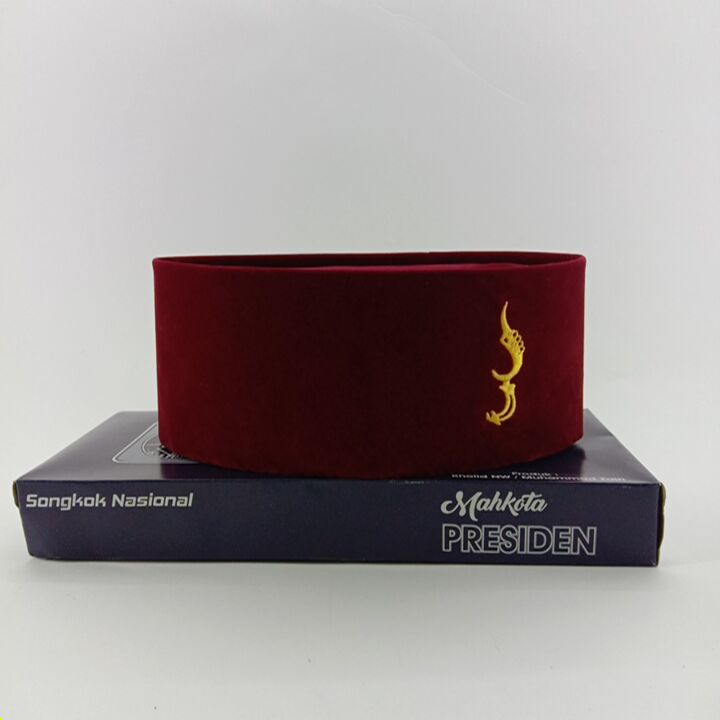 PECI SONGKOK KOPIAH MERAH BETAWI (MAROON) LOGO KUJANG - BISA COD ...