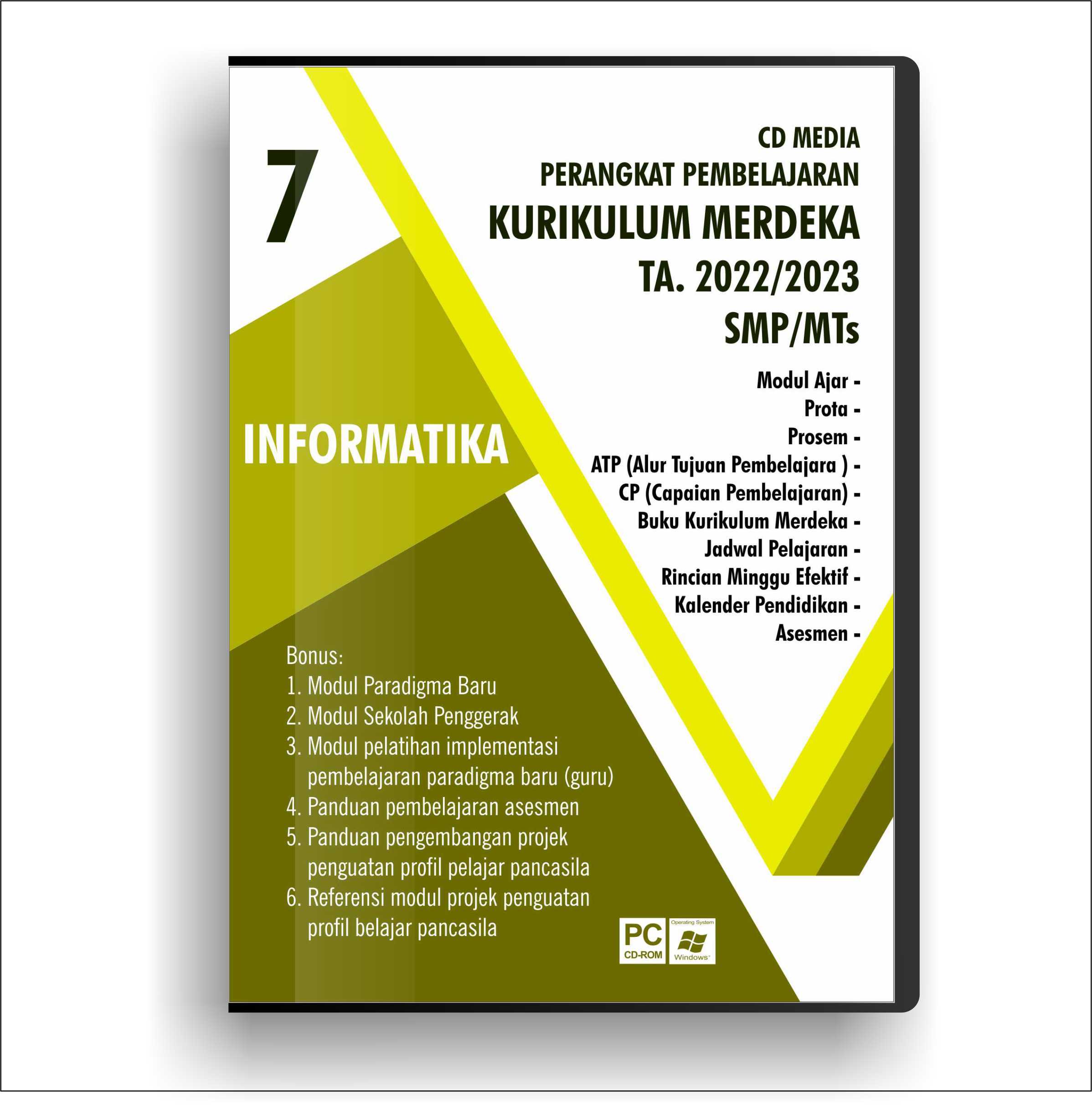 CD PERANGKAT MODUL AJAR / RPP KURIKULUM MERDEKA / KUMER INFORMATIKA KLS 7 SMP/MTs TA. 2022/2023 ...
