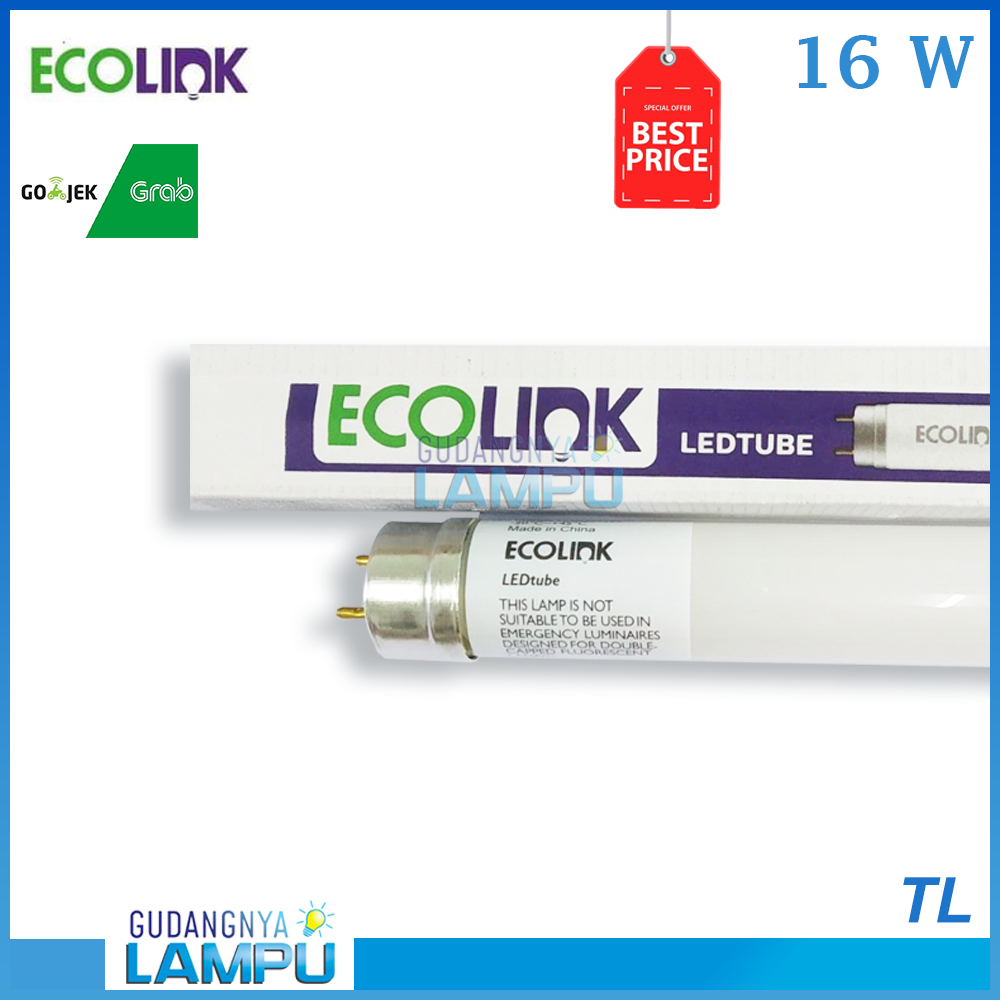 Lampu TL LED Tube T8 16 watt 16w 16watt Ecolink -Putih | Lazada Indonesia