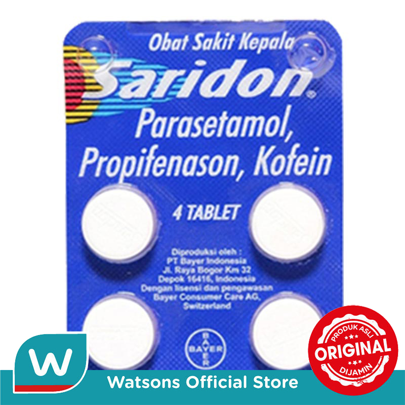 Saridon Tab 30 X 4'S (Str) | Lazada Indonesia