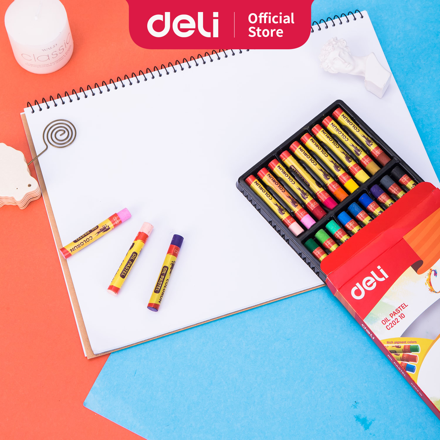 Deli Oil Pastel Crayon 12/18/24 Warna kualitas tinggi untuk campuran ...