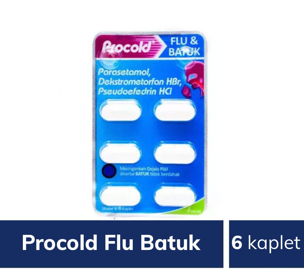 RH- PROCOLD FLU DAN BATUK 1 STRIP PARACETAMOL OBAT FLU DAN BATUK OBAT ...
