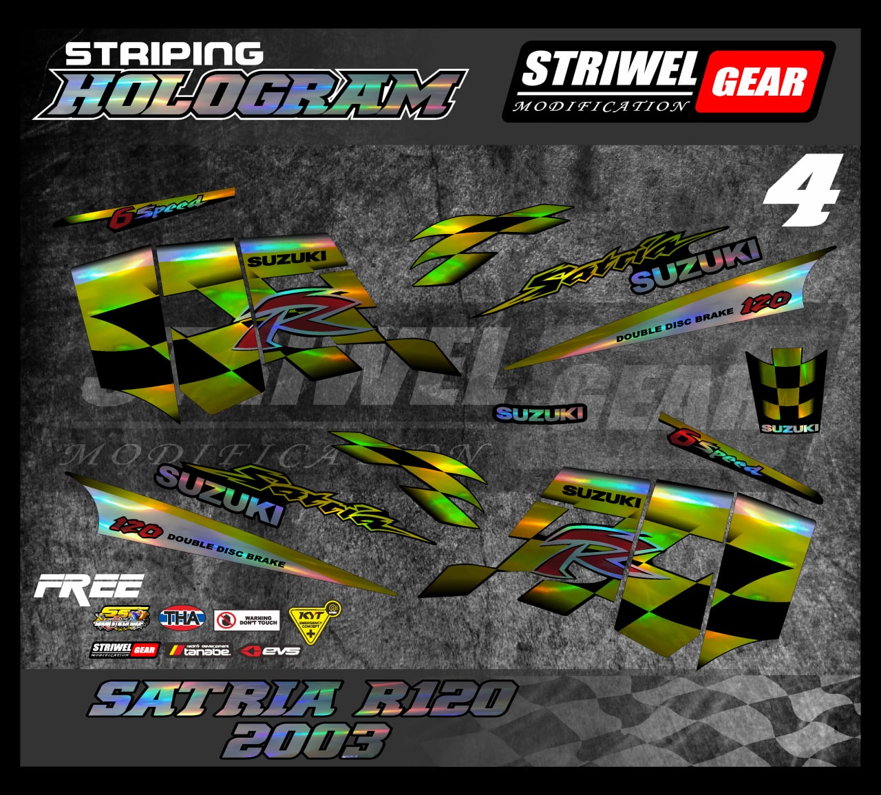 Satria R Kenny Robert Striping Hologram List Suzuki Satria 120 RU 2003 ...