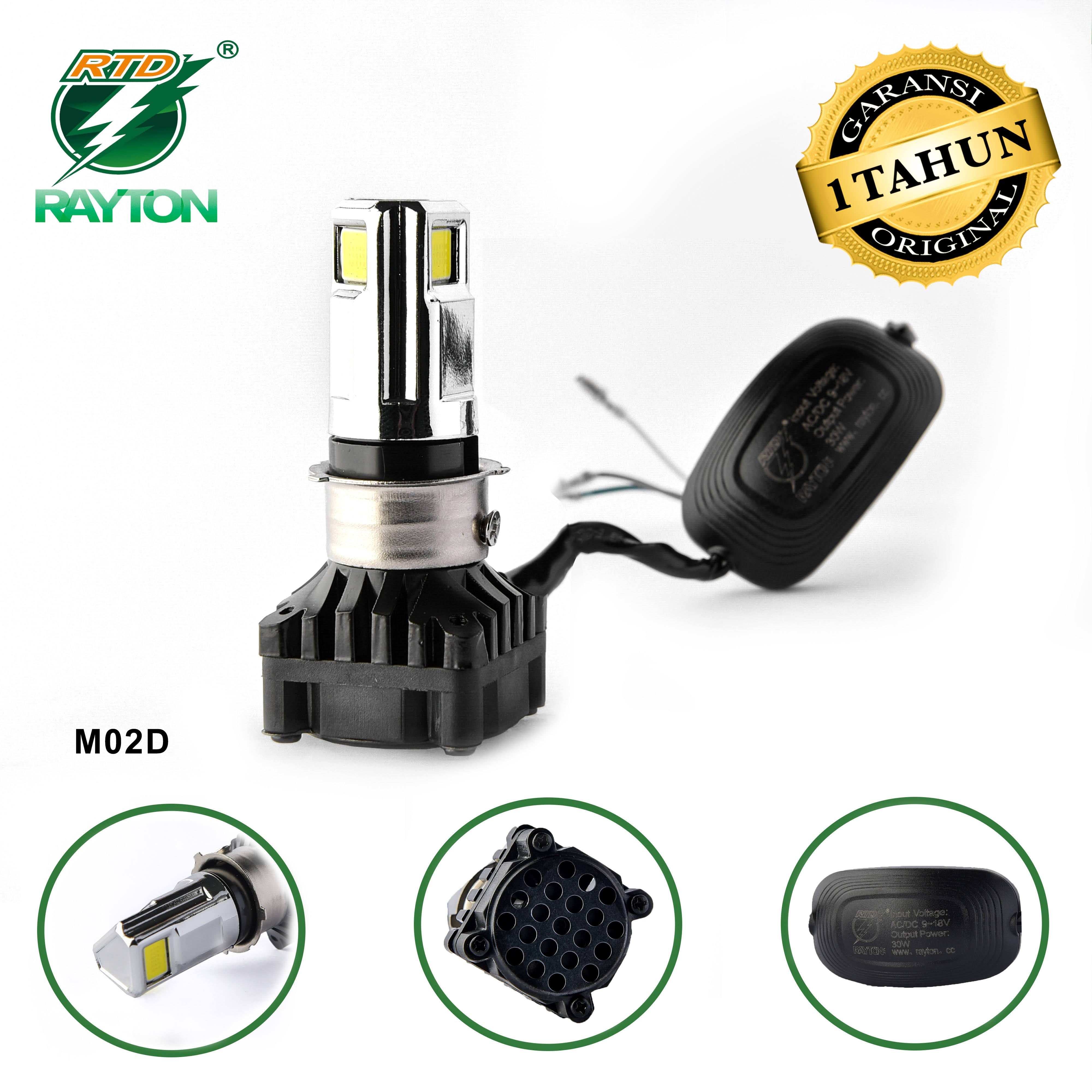 RTD Rayton Lampu Utama / Lampu Depan Motor LED M02D White / Ice Blue ...