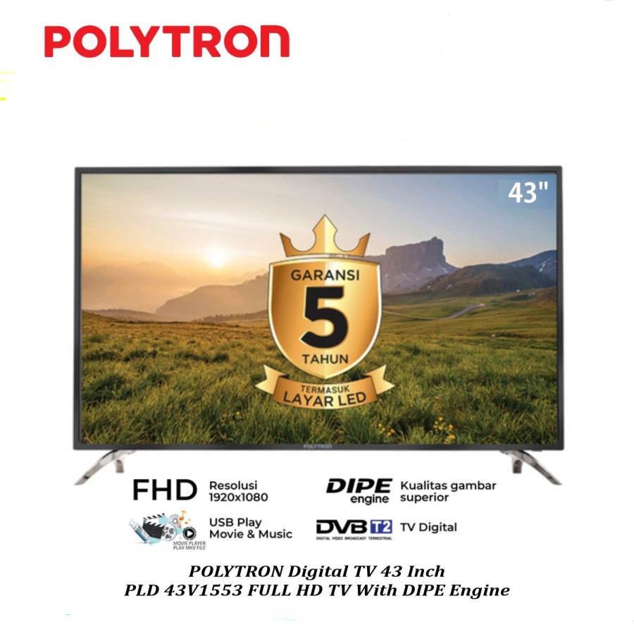 Tv Polytron 43 Inch Digital PLD-43V8853 5 Tahun Garansi Resmi | Lazada ...