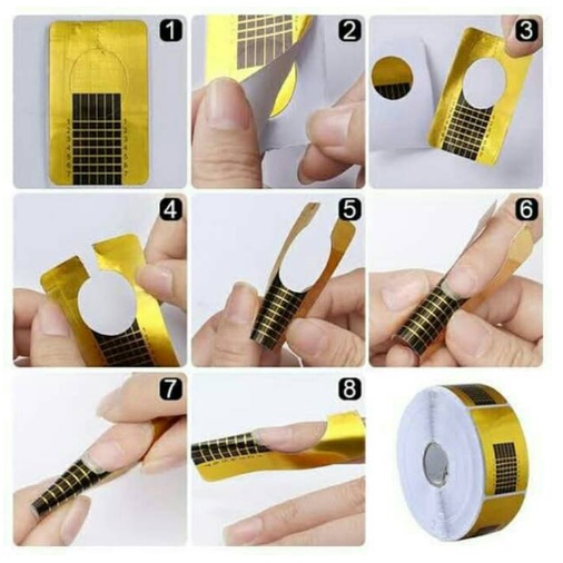 Cetakan Kuku Extension Nail Art Form Gel Extension Acrylic Kertas 10 ...