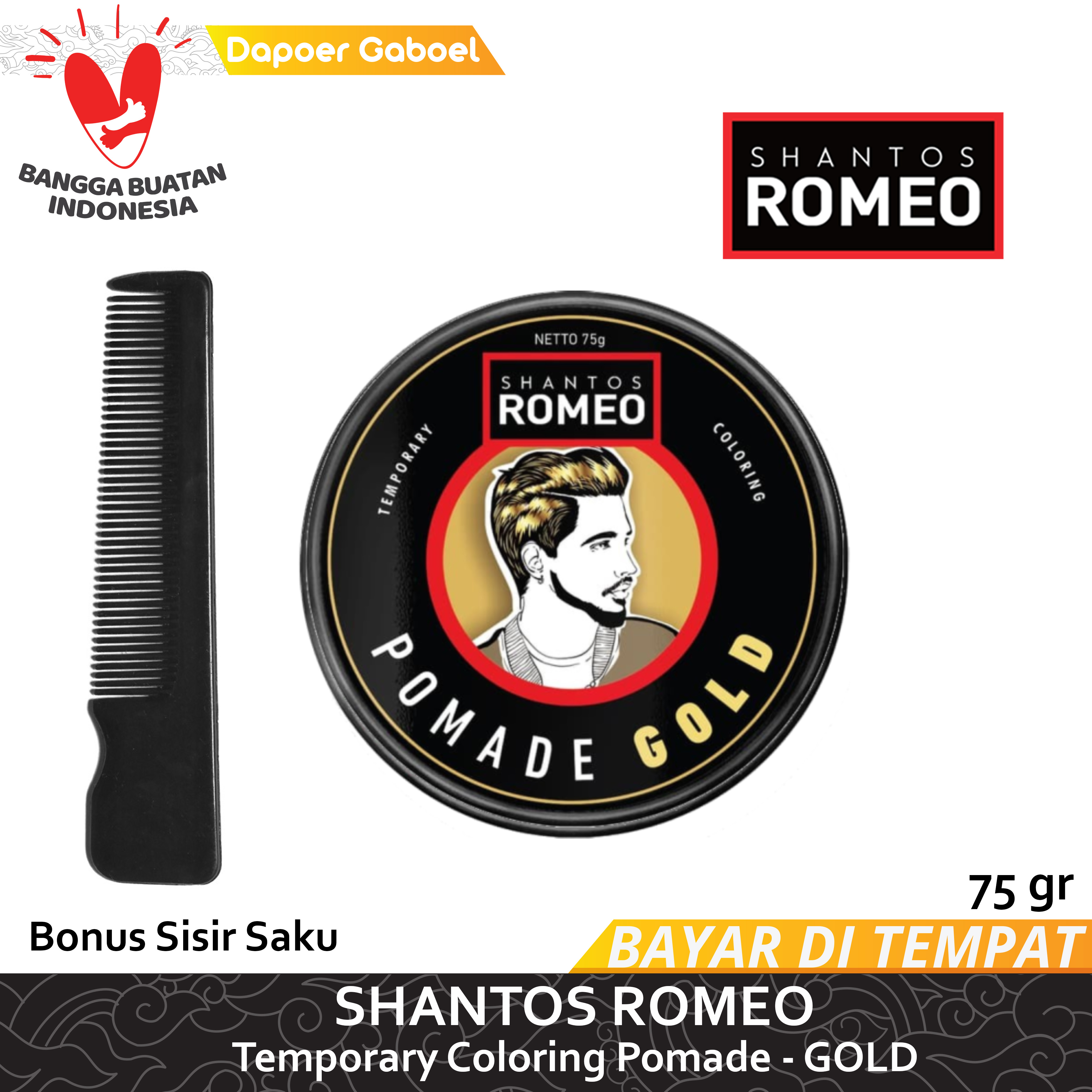Shantos Romeo Styling Pomade Gold 75 gr - Pomade Warna Gold / Pomade ...