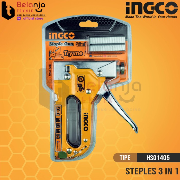 Ingco Staple Gun 3 In1 Staples Stapler Tembak Jok Multifungsi HSG1405 ...