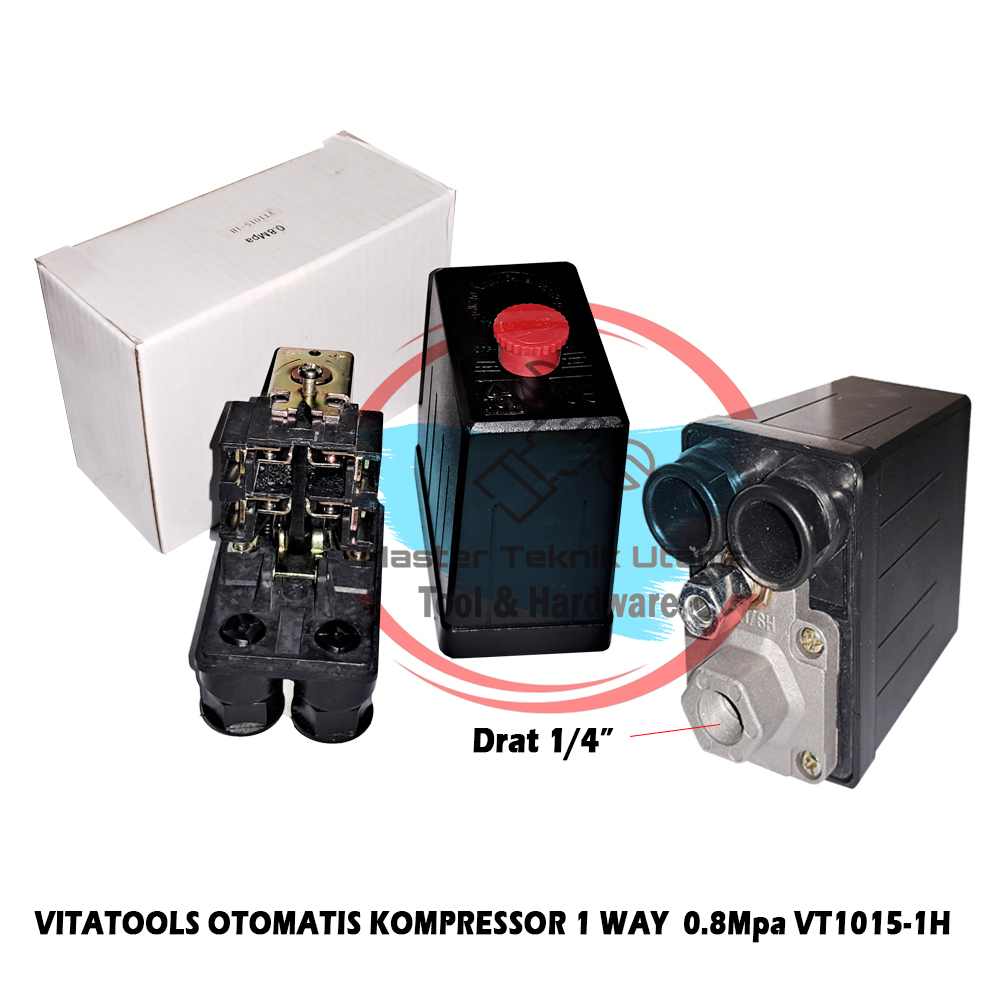 Vitatools 1 Way 16 Bar 12Psi Spare Part Air Pressure Switch Saklar Otomatis Mesin Kompresor ...