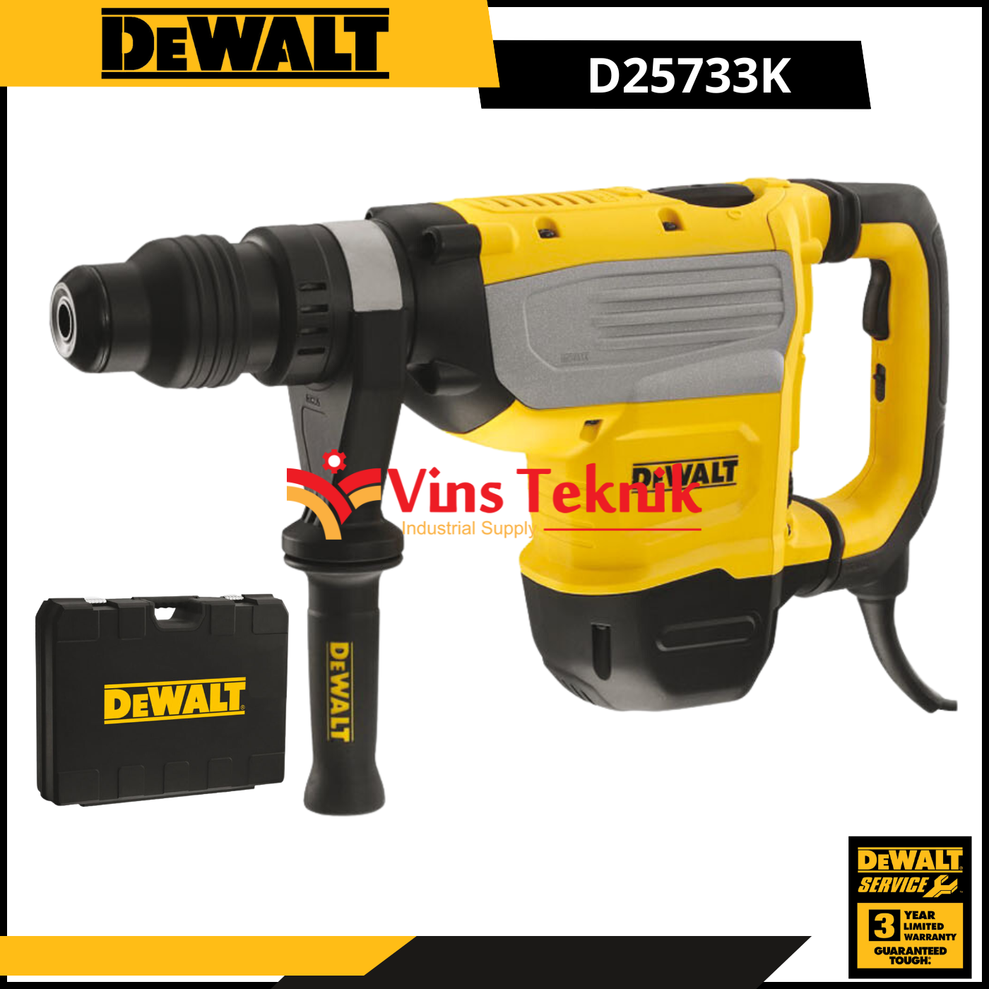Mesin Bor Beton 48mm Jack Demolition Hammer D25733 DEWALT D25733K ...