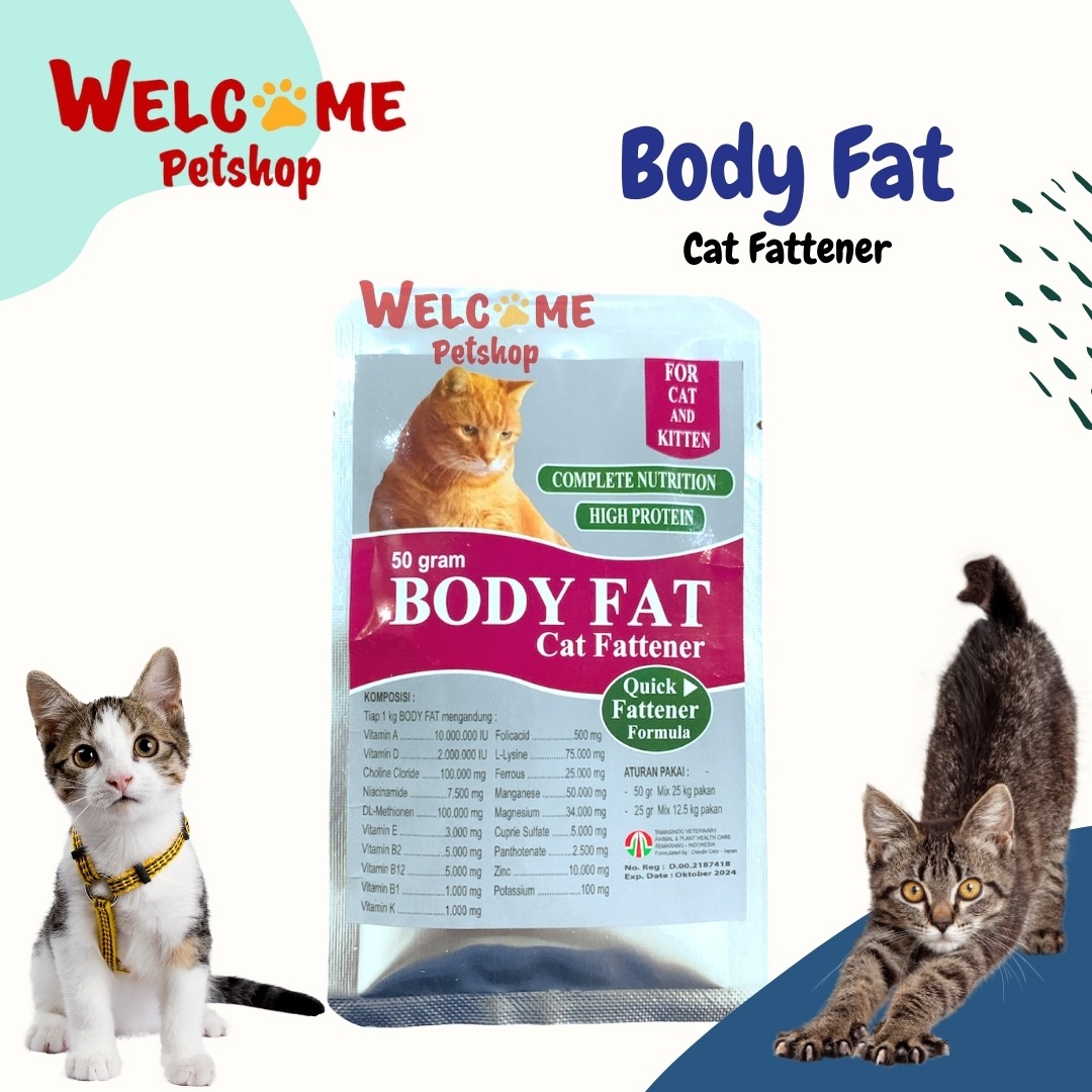 Body Fat Cat Fattener Vitamin Obat Penggemuk Kucing Nutrisi Protein ...