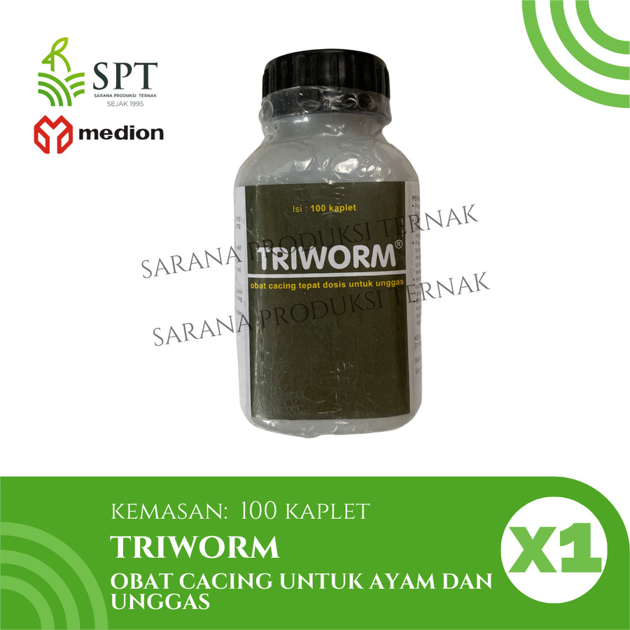 MEDION TRIWORM 100 KAPLET OBAT CACING AYAM UNGGAS | Lazada Indonesia