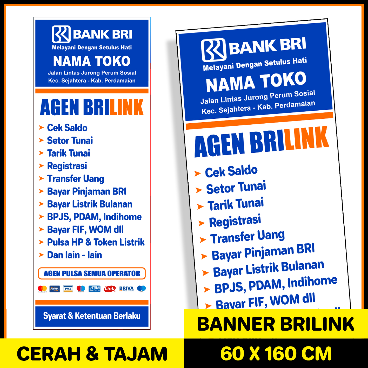 BANNER SPANDUK BRILINK TERBARU UKURAN 60X160 CM | Lazada Indonesia