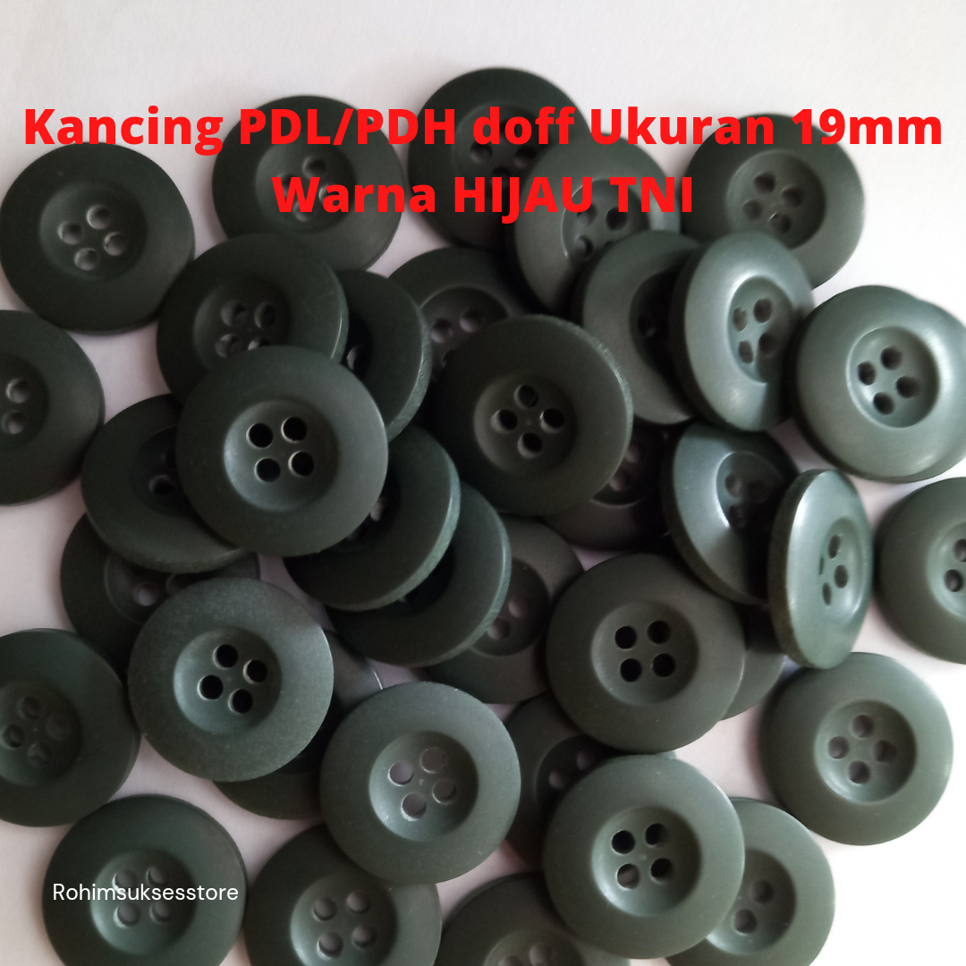 Kancing Pdl/Pdh Doff Baju Seragam Kemeja Celana Ukuran 19mm HIJAU TNI ...