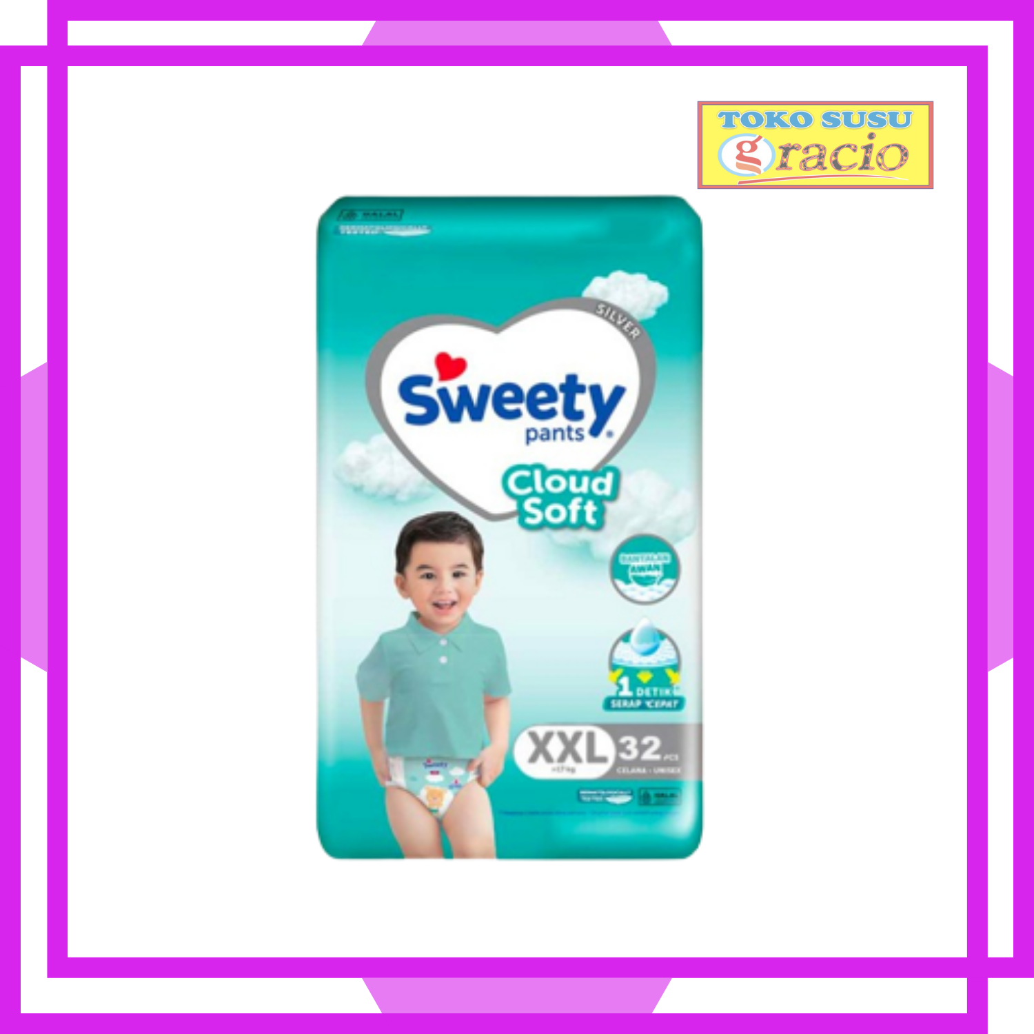 sweety silver pants cloud soft (S66, M60, L54, XL42, XXL32) | Lazada ...