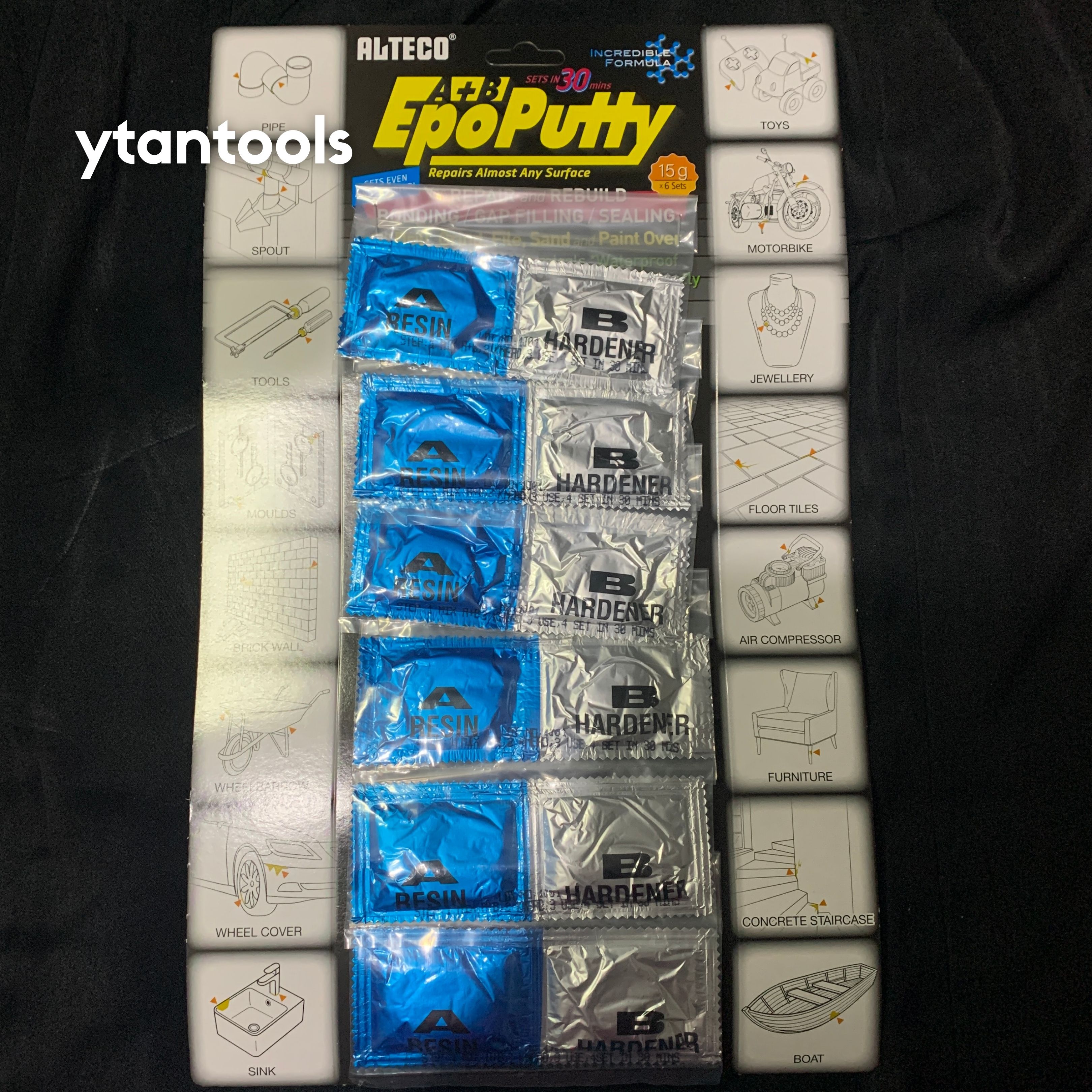 Lem Epo Putty ALTECO 15 Gram Lem Porting Epo Putty Lem Serbaguna Lem Kapal Lem Epoxy Lem Dodol ...
