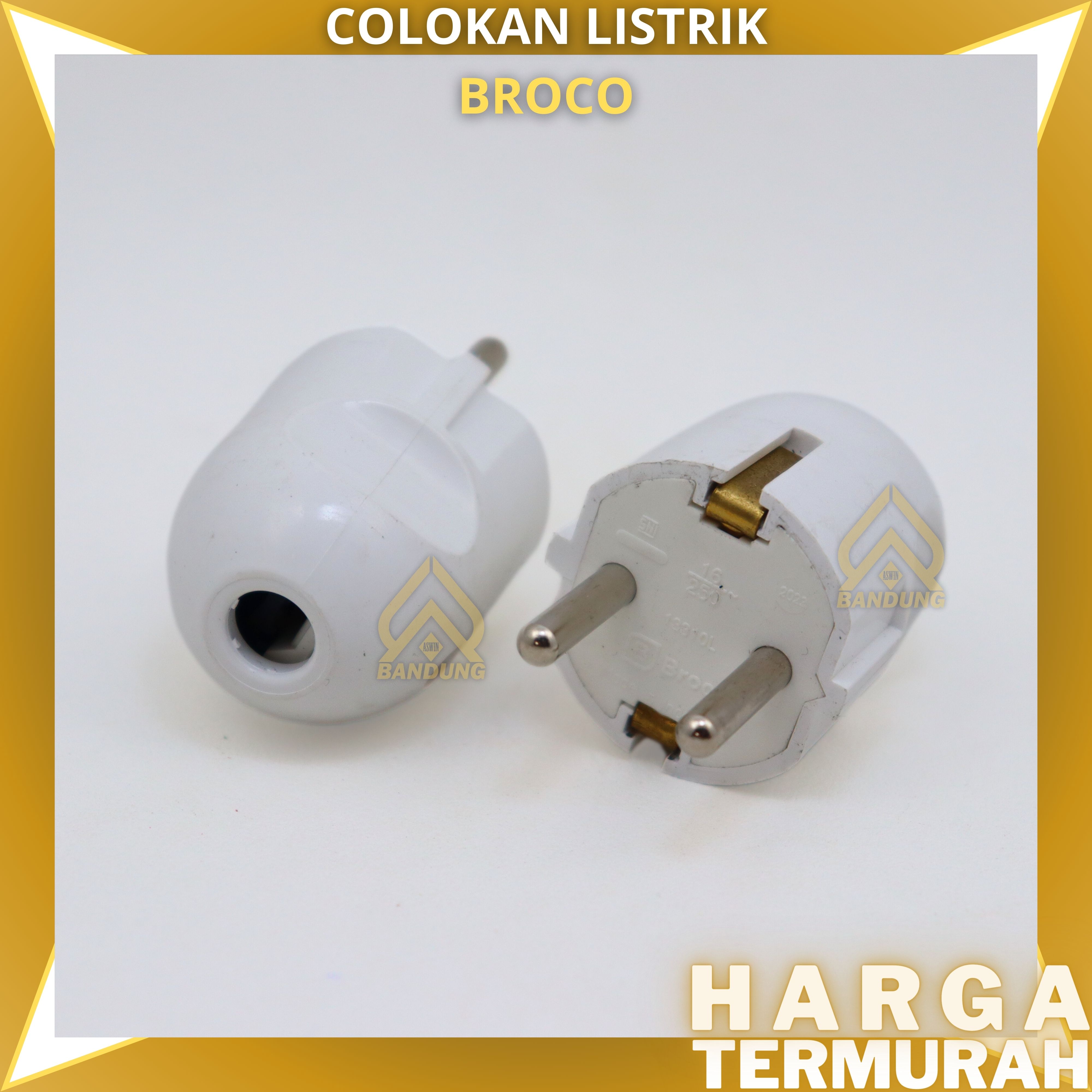 COLOKAN LISTRIK BROCO STEKER PUTIH 13310L | BULAT ORIGINAL | STEKER ...