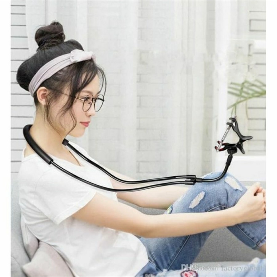 Lazy Neck Phone Stan Mount Necklace / Holder HP Leher / Lazyneck Jepit ...