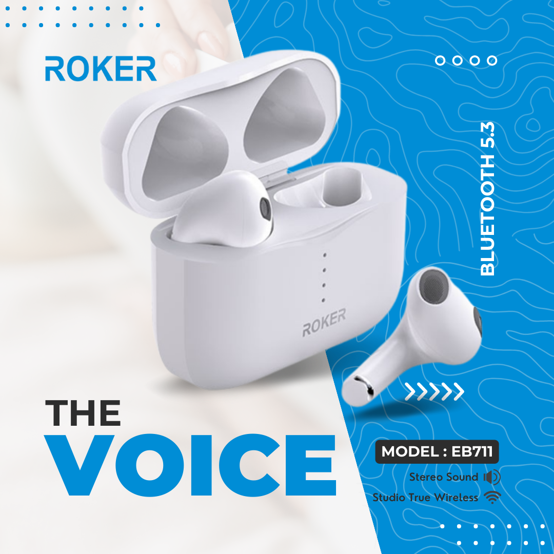 TWS ROKER THE VOICE EB711 True Wireless Earphone TWS GATT Bluetooth 5.3 ...