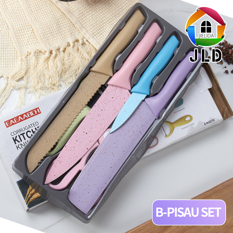 Pisau set lengkap Pisau Dapur Set 6 in 1 Bahan Stainless Steel / Great ...