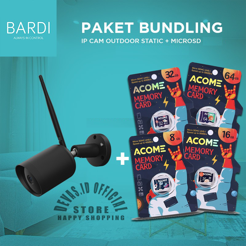 BARDI Smart outdoor STC IP Camera CCTV + 32GB Micro SD ACOME CLASS 10 ...