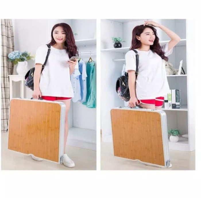 MEJA LIPAT KOPER PORTABEL/ MEJA LIPAT ALMUNIUM/MEJA PIKNIK | Lazada ...