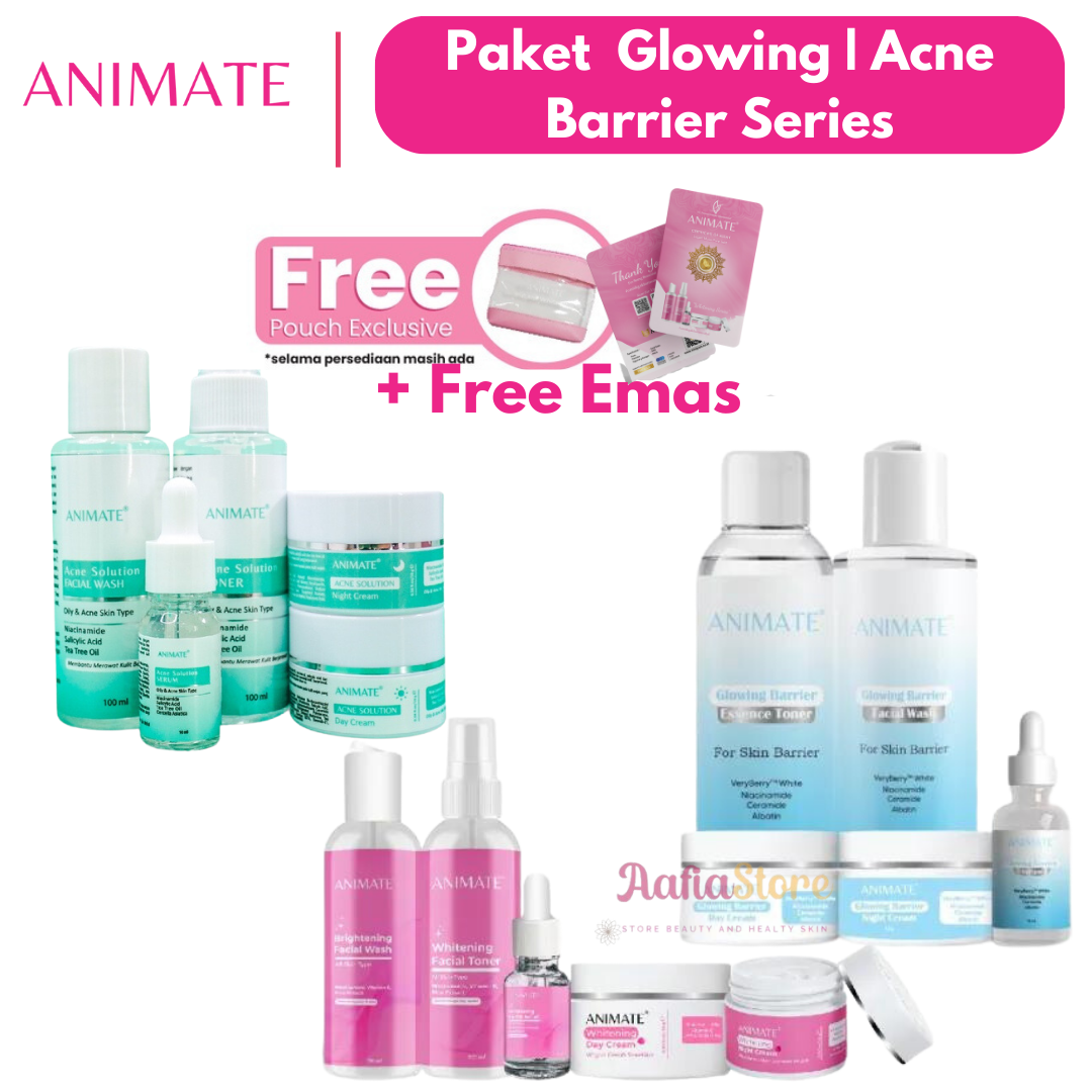 Animate Skincare Paket Instan Whitening | Acne | Barrier Series 5 in 1 ...