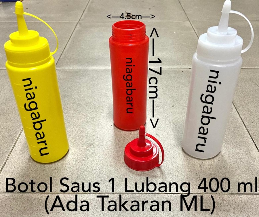 Botol Saos 400ml Dengan garis ukur Botol Saus Plastik Mayonaise Kecap ...