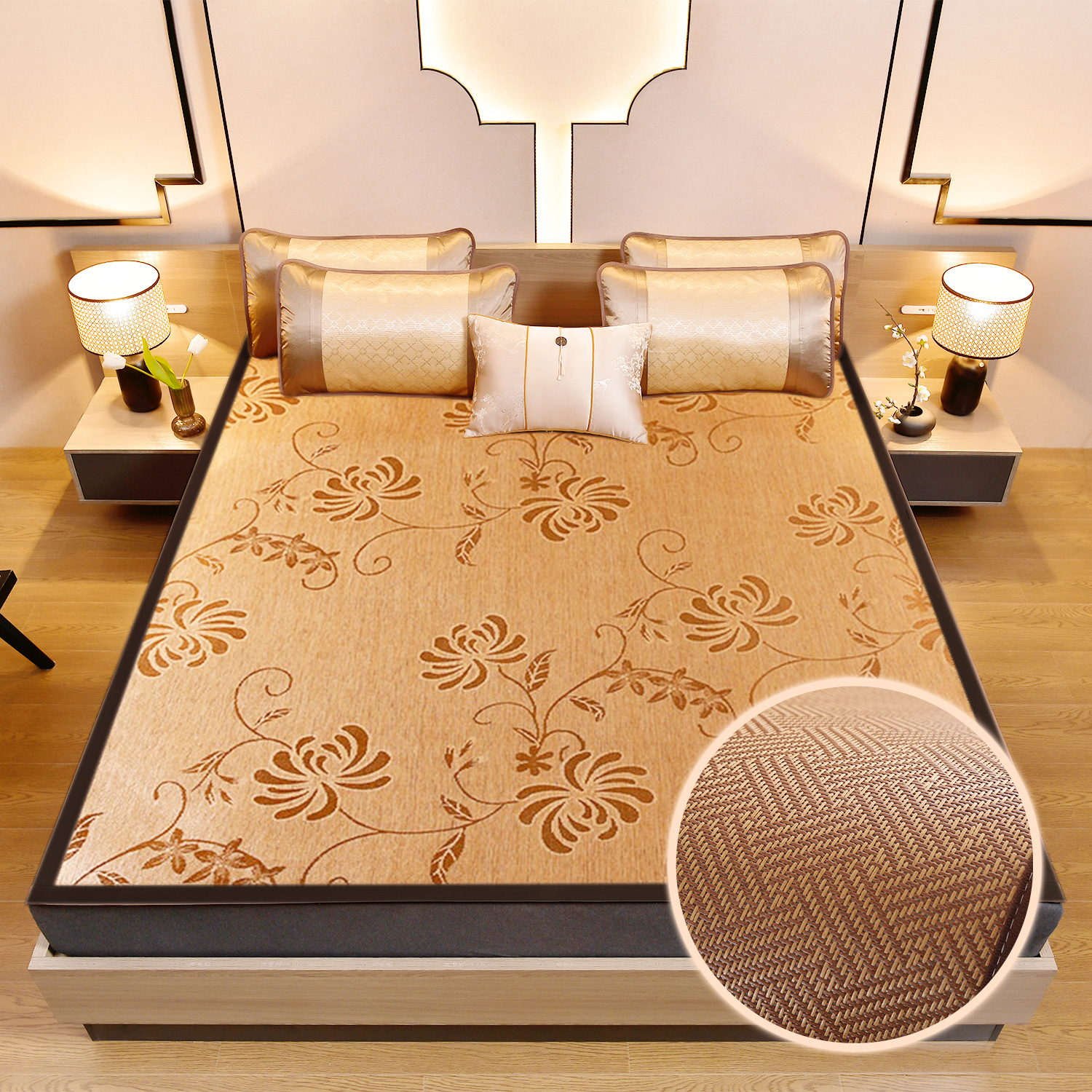 Tikar Bambu Tatami FREE BAG / Tikar Bambu Premium 3 Motif/ TIkar Lipat ...