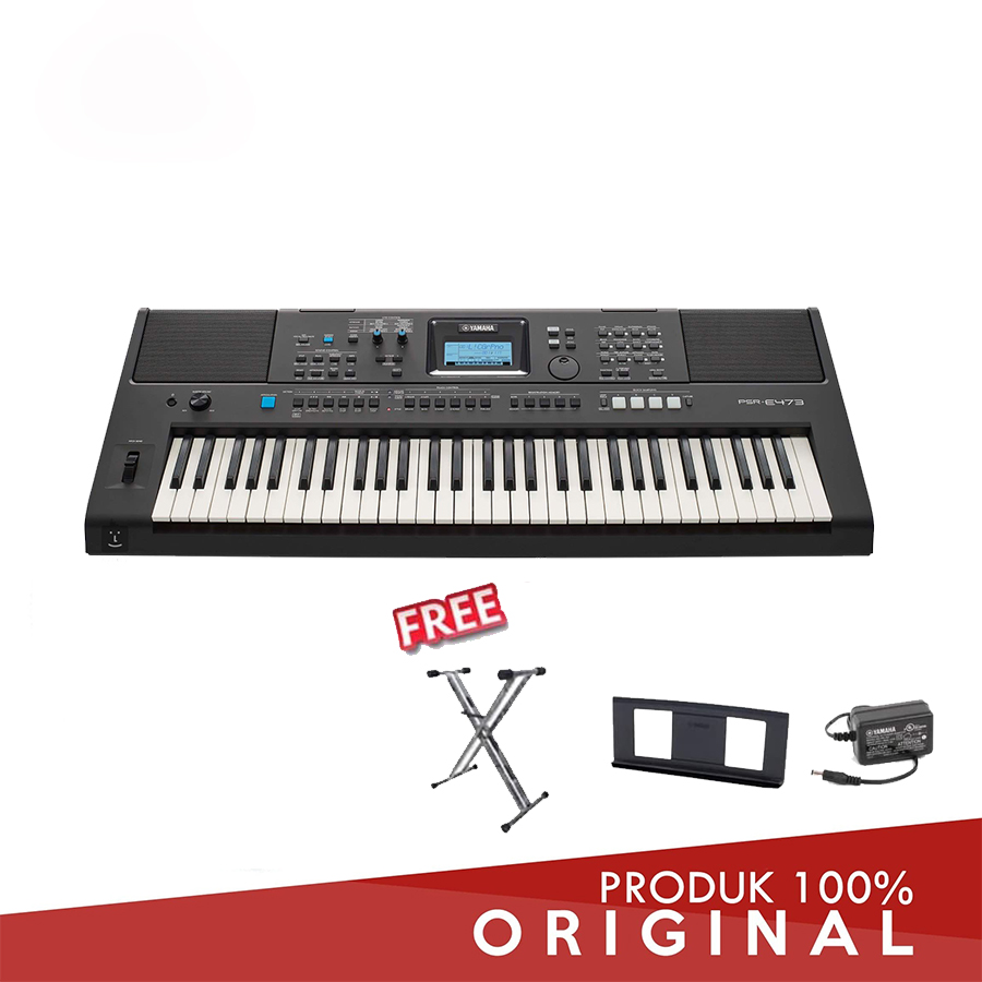 Yamaha Keyboard PSR E473 / E 473 / E-473 Gratis Adaptor + Stand Book ...