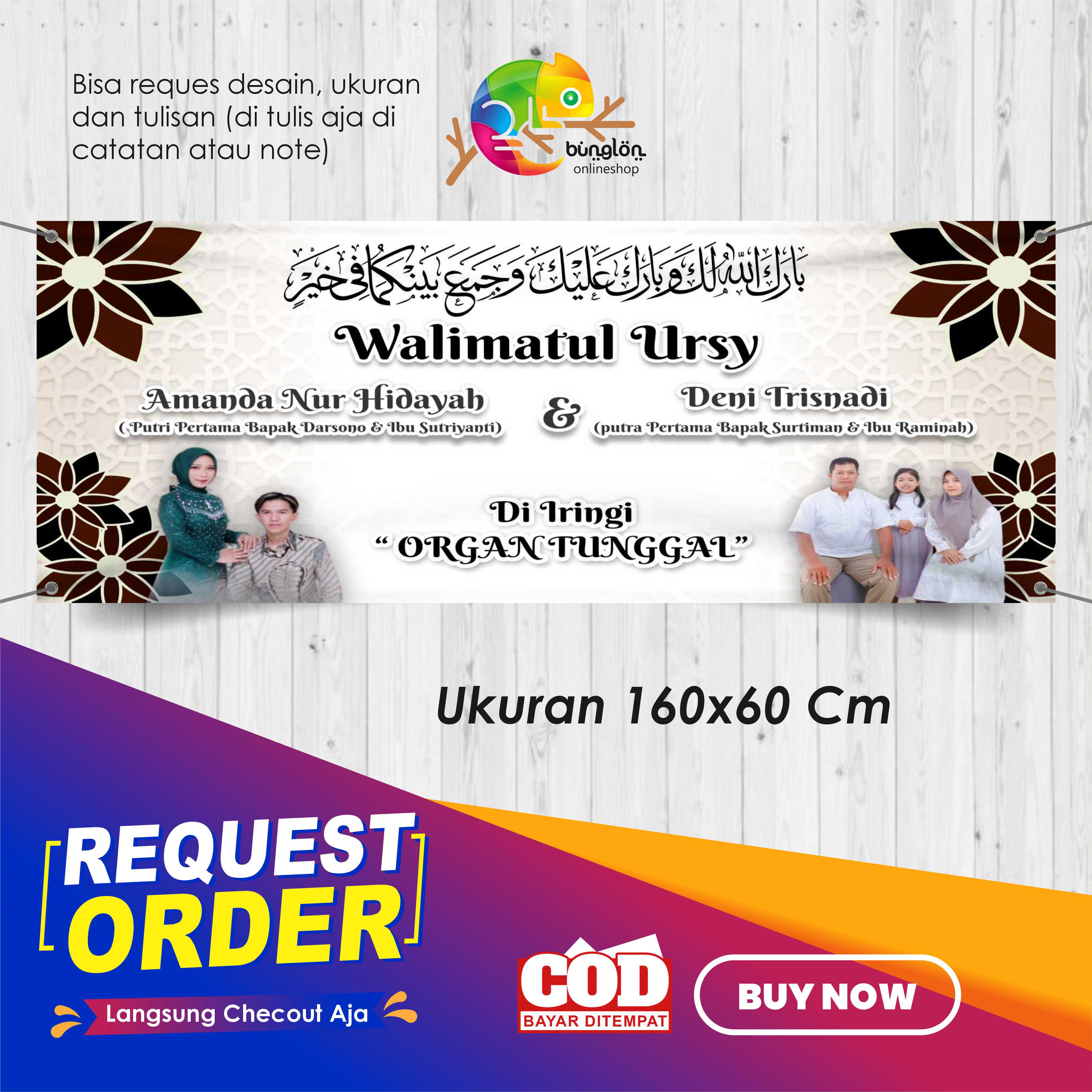 Spanduk Banner 160x60 Walimatul Ursy Pernikahan Custom Desain | Lazada ...